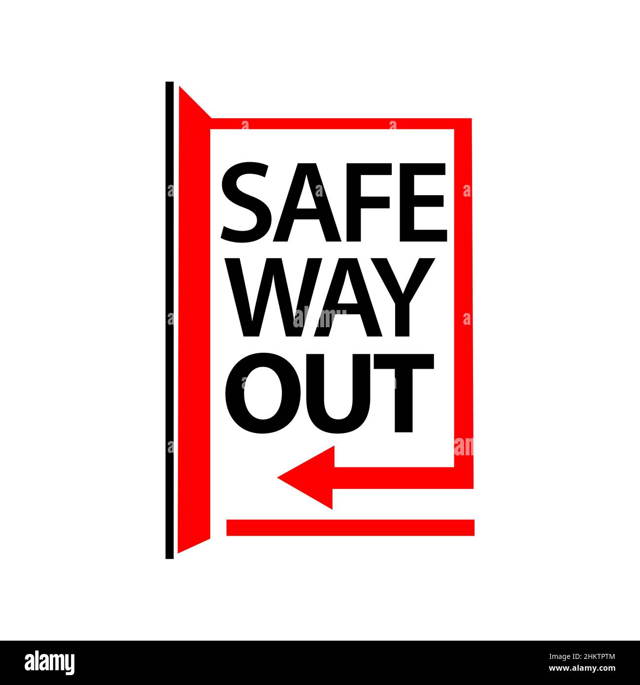 Safe Way Out Sign. Vector Illustration on white background Stock Vector ...