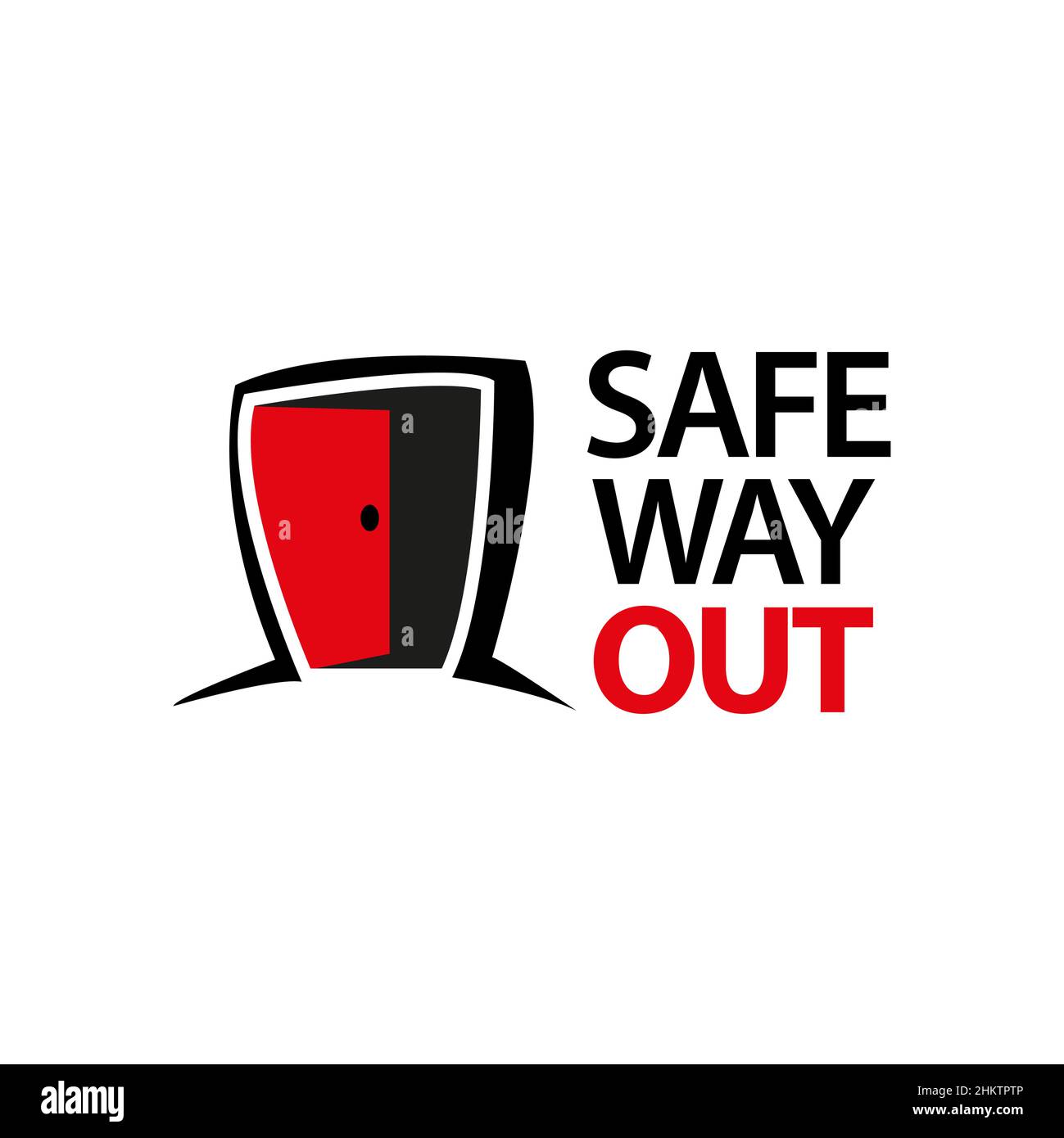 Safe Way Out Sign. Vector Illustration on white background Stock Vector ...