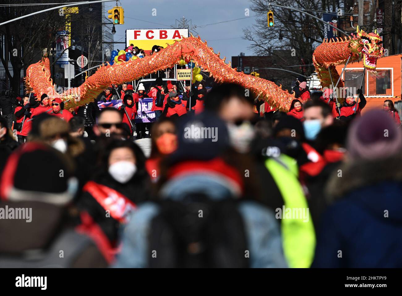 Celebrating the “Year of the Tiger”, a dancing dragon performs in the ...