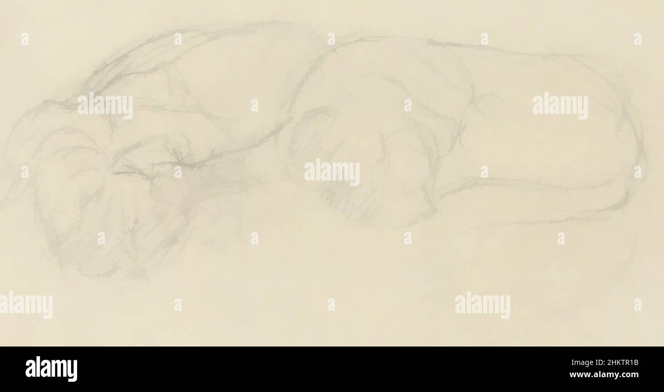 Art inspired by Reclining dog, Classic works modernized by Artotop with ...