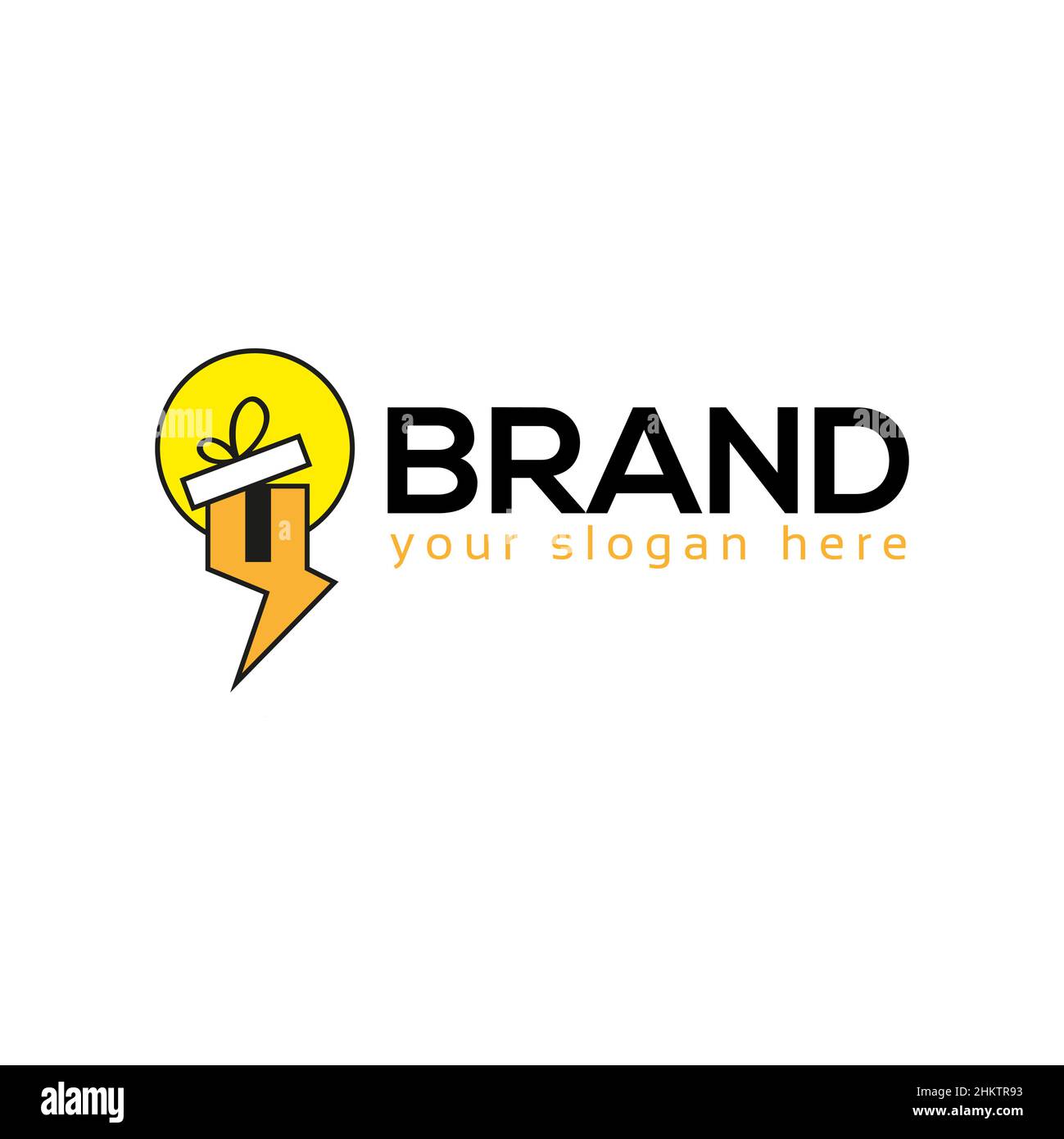 Lightning gift logo vector. Flat design. Vector Illustration on white ...