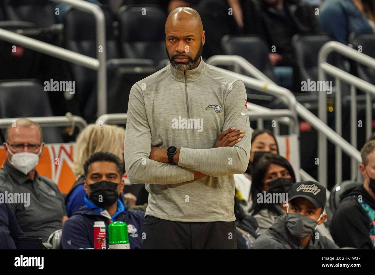 Orlando, Florida, USA, February 5, 2022,MOrlando Magic Head Coach ...