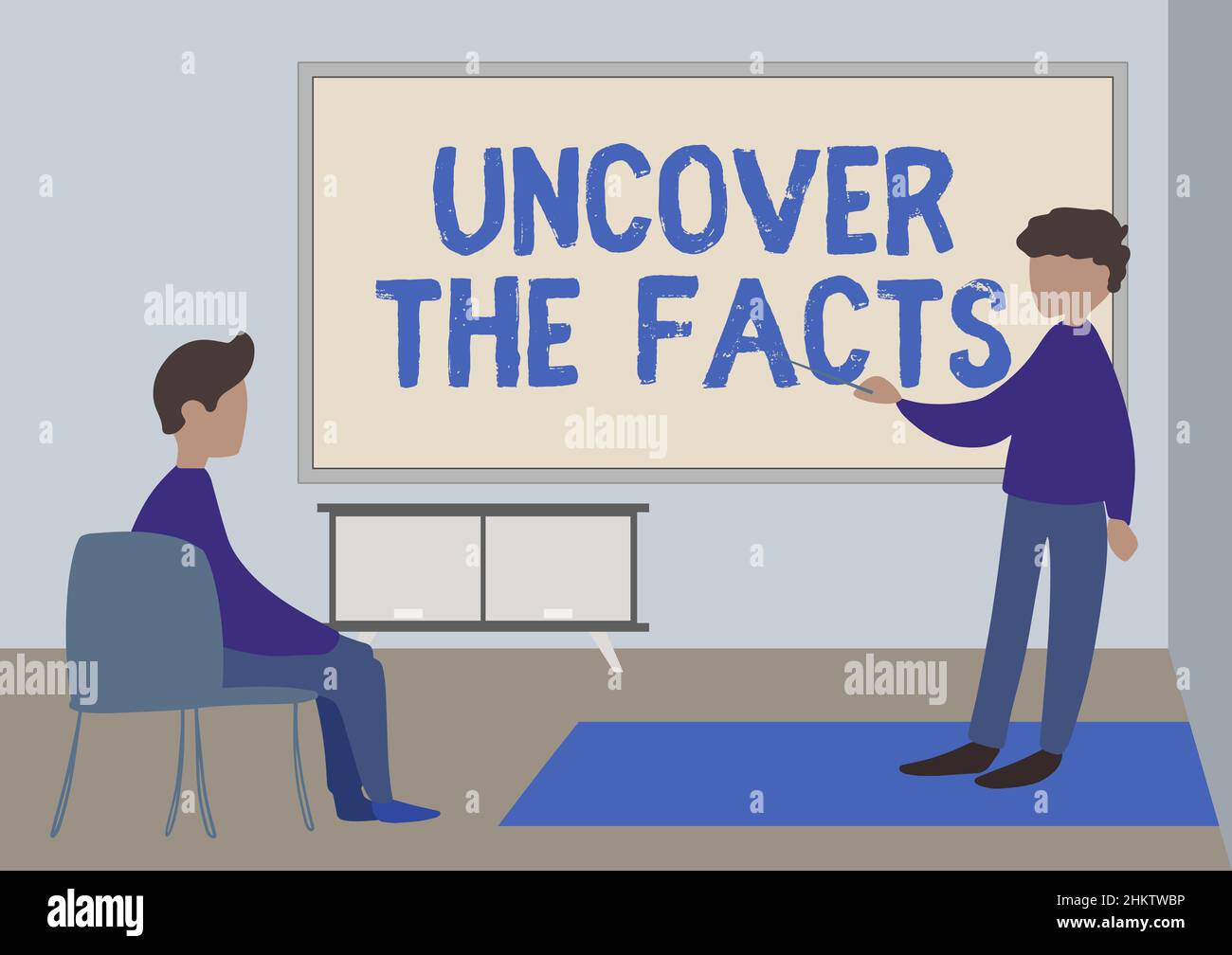 Text caption presenting Uncover The Facts. Business approach disclose ...