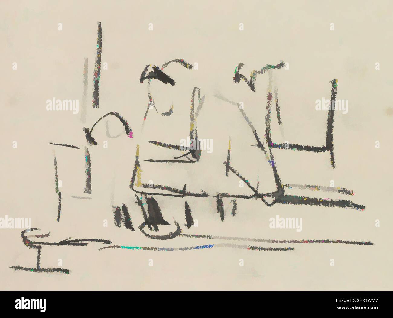 Art inspired by Study, from a leaning figure, Classic works modernized ...