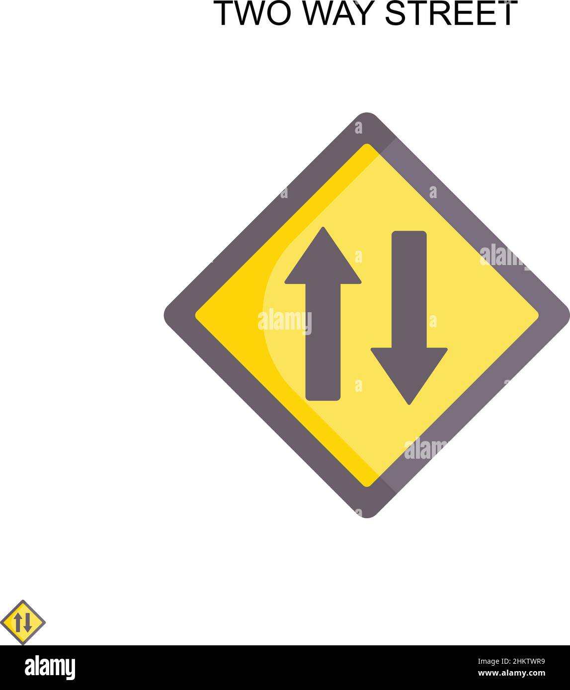 Two way road symbol Stock Vector Images - Alamy