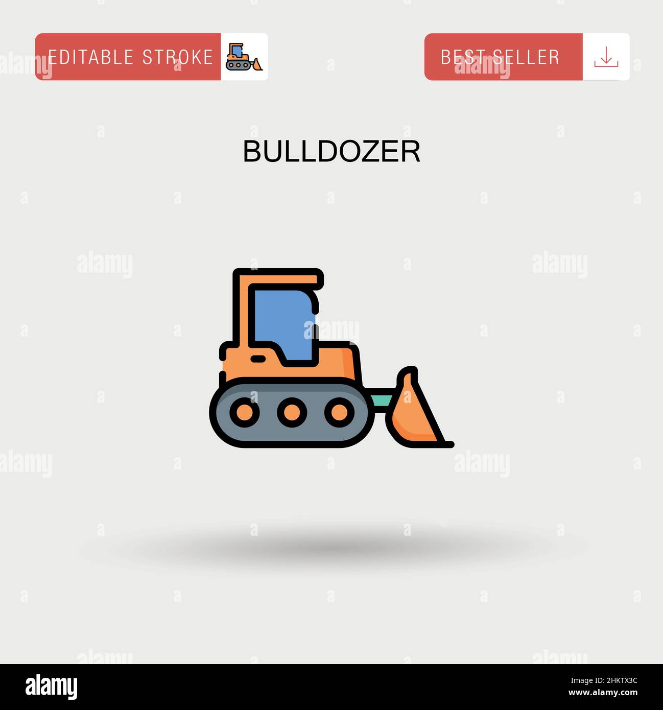 Bulldozer Simple vector icon Stock Vector Image & Art - Alamy