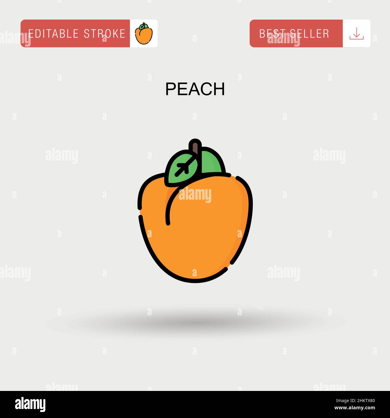 Sweet juicy summer peaches Stock Vector Images - Alamy