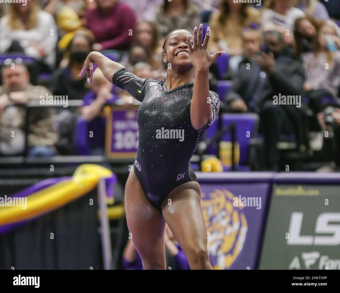 Baton Rouge, LA, USA. 5th Feb, 2022. LSU's Kiya Johnson performs her ...