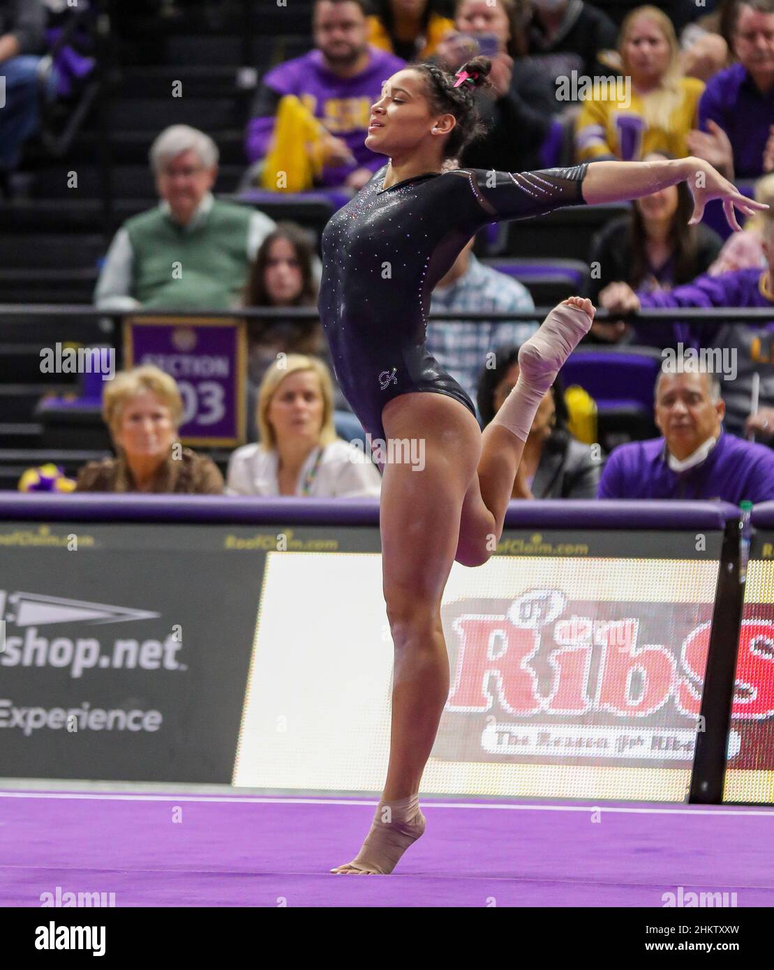 Baton Rouge, LA, USA. 5th Feb, 2022. LSU's Haleigh Bryant performs her ...