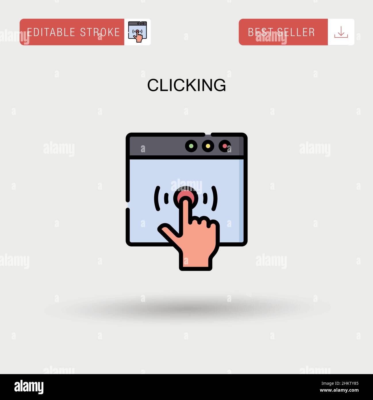 Online button with clicking mouse icon hi-res stock photography and ...