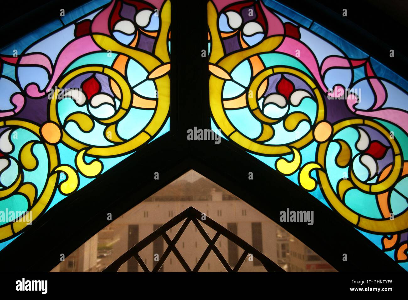 Stained glass window in the Central Bank of Oman, Muscat capital of ...