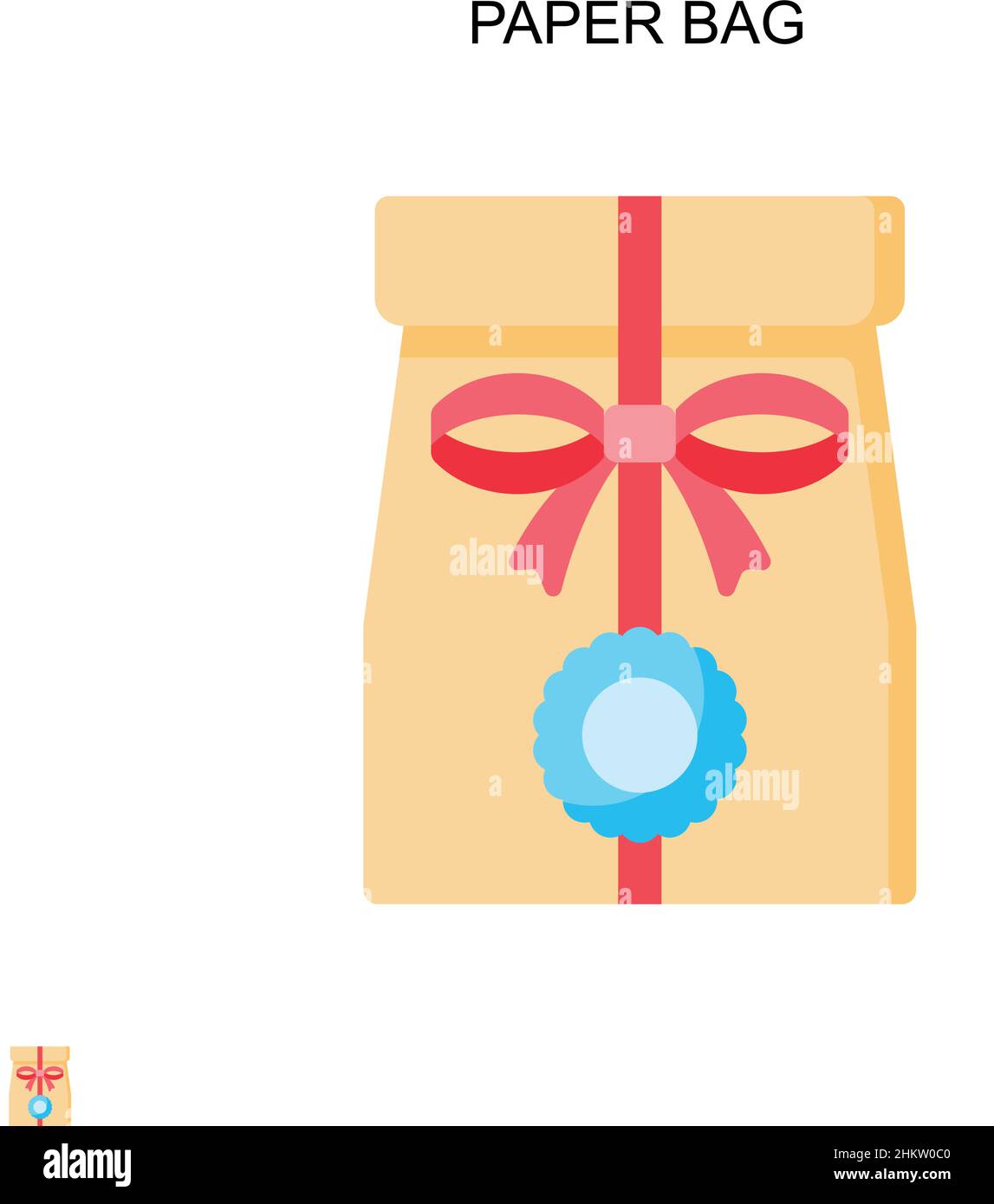 Paper bag Simple vector icon. Illustration symbol design template for ...