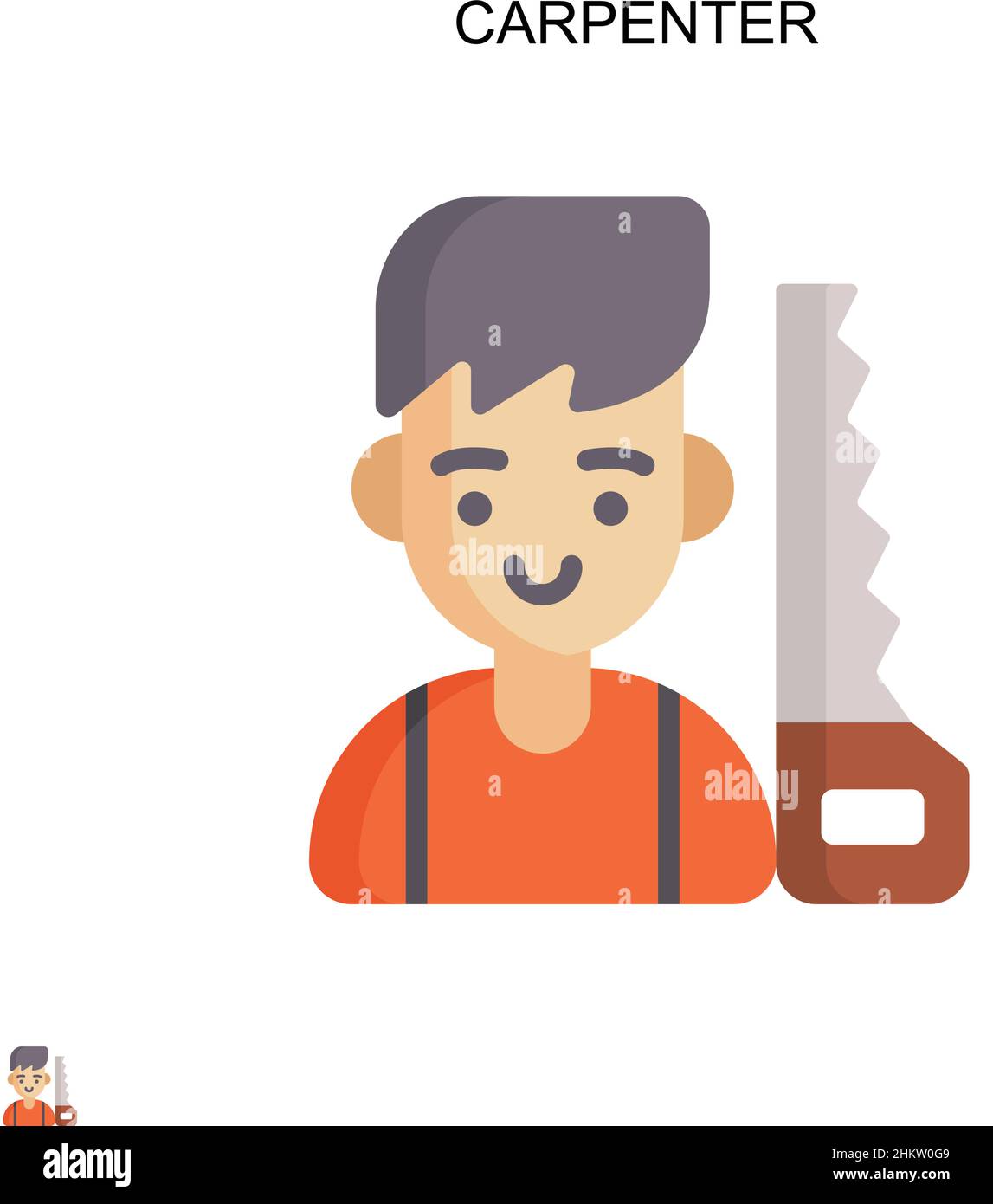 Carpenter Simple vector icon. Illustration symbol design template for ...
