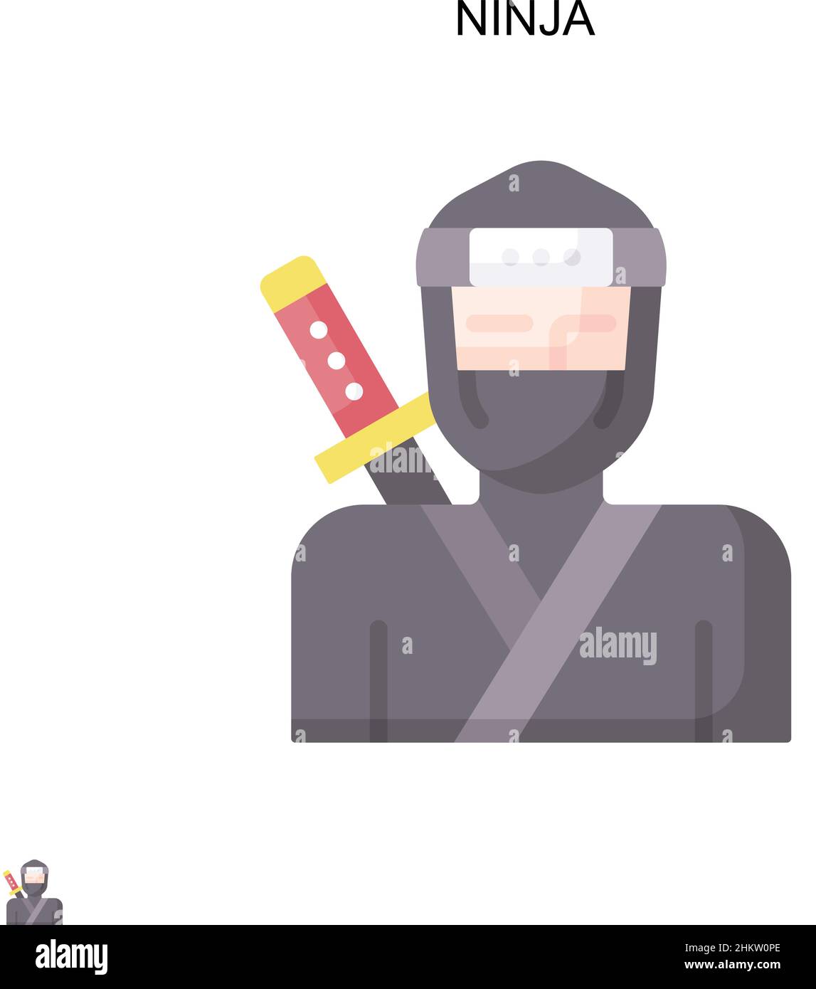 Ninja Simple vector icon. Illustration symbol design template for web ...
