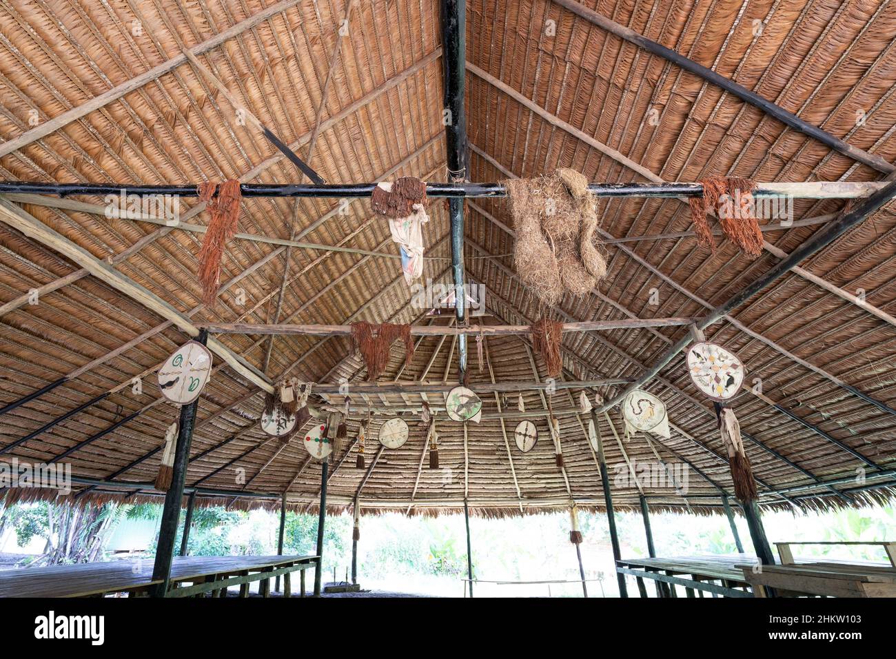 Architecture of a maloca in the indigenous community of the Ticunas ...