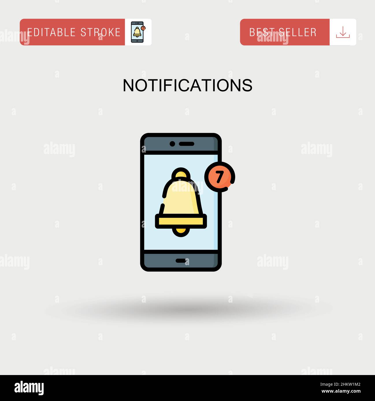 Notifications Simple vector icon Stock Vector Image & Art - Alamy