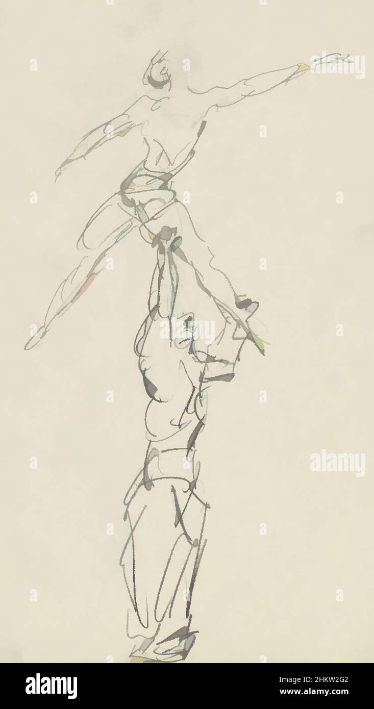 Art inspired by An acrobat lifts another acrobat with spread legs. Two ...