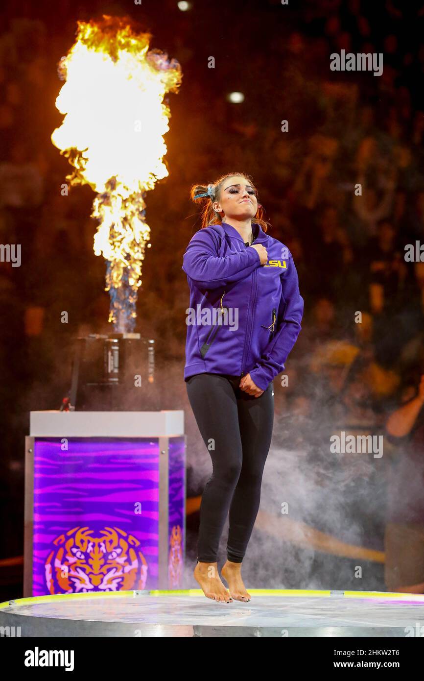 Baton Rouge, LA, USA. 05th Feb, 2022. LSU's KJ Johnson is introduced to ...