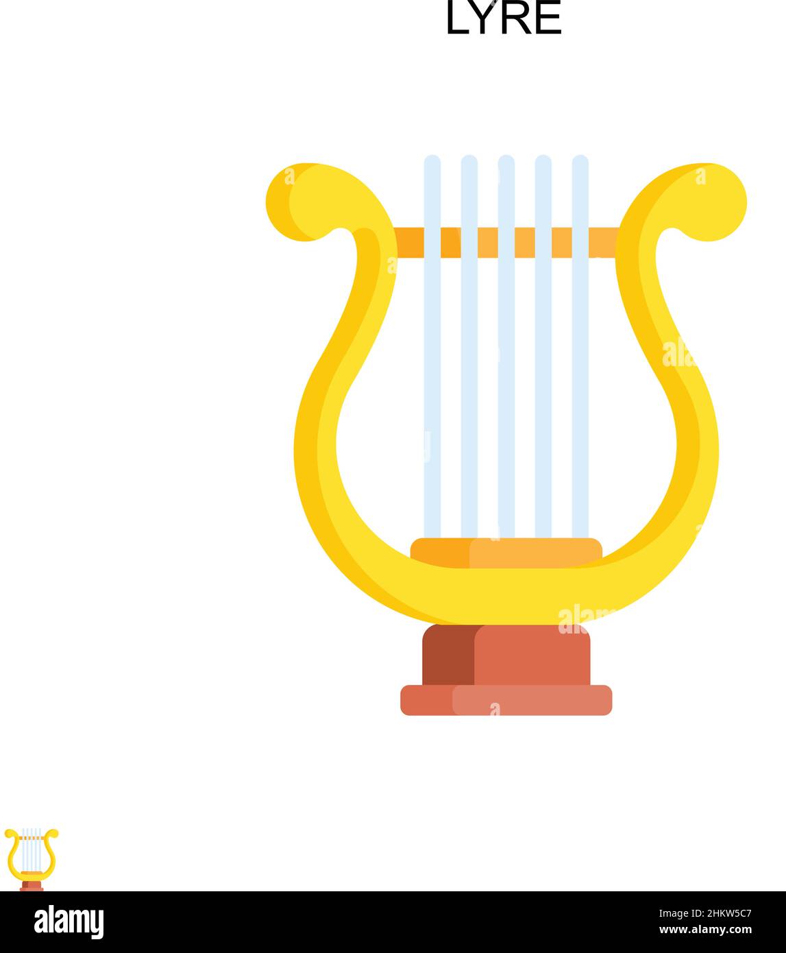Lyre Simple vector icon. Illustration symbol design template for web ...