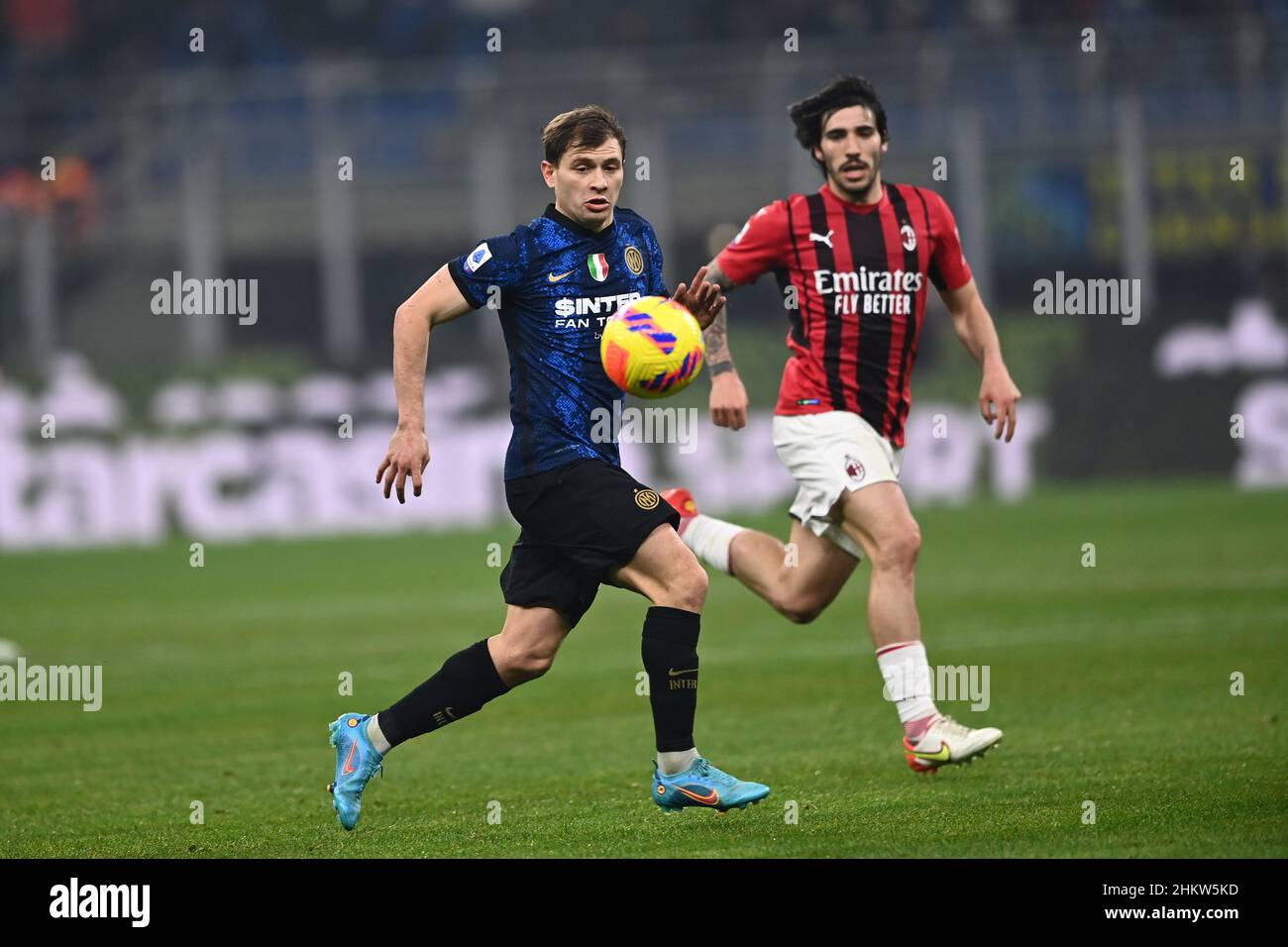 Nicolo Barella (Inter)Sandro Tonali (Milan) during the Italian "Serie A ...