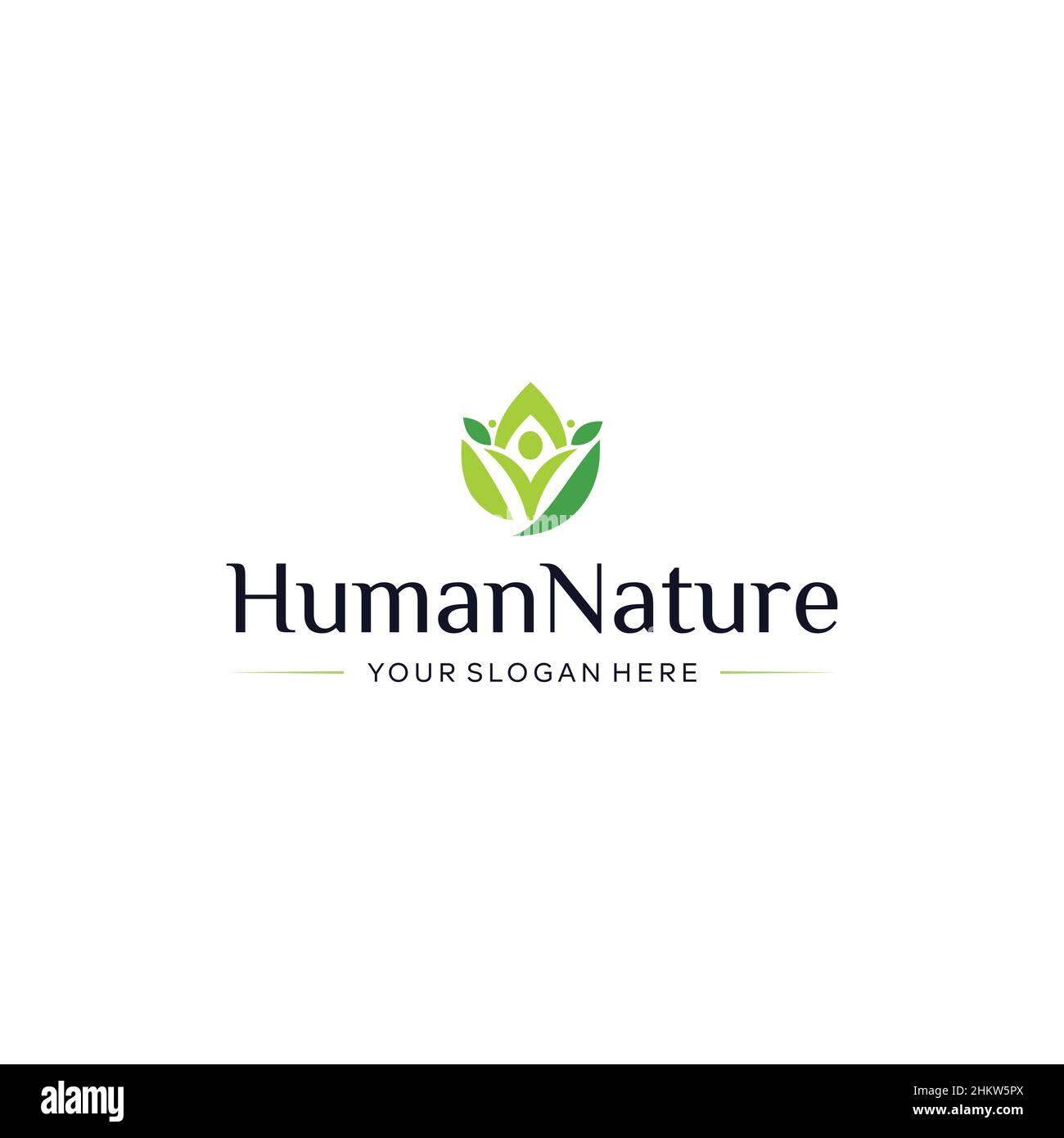minimalist HumanNature leaf people logo design Stock Vector Image & Art ...
