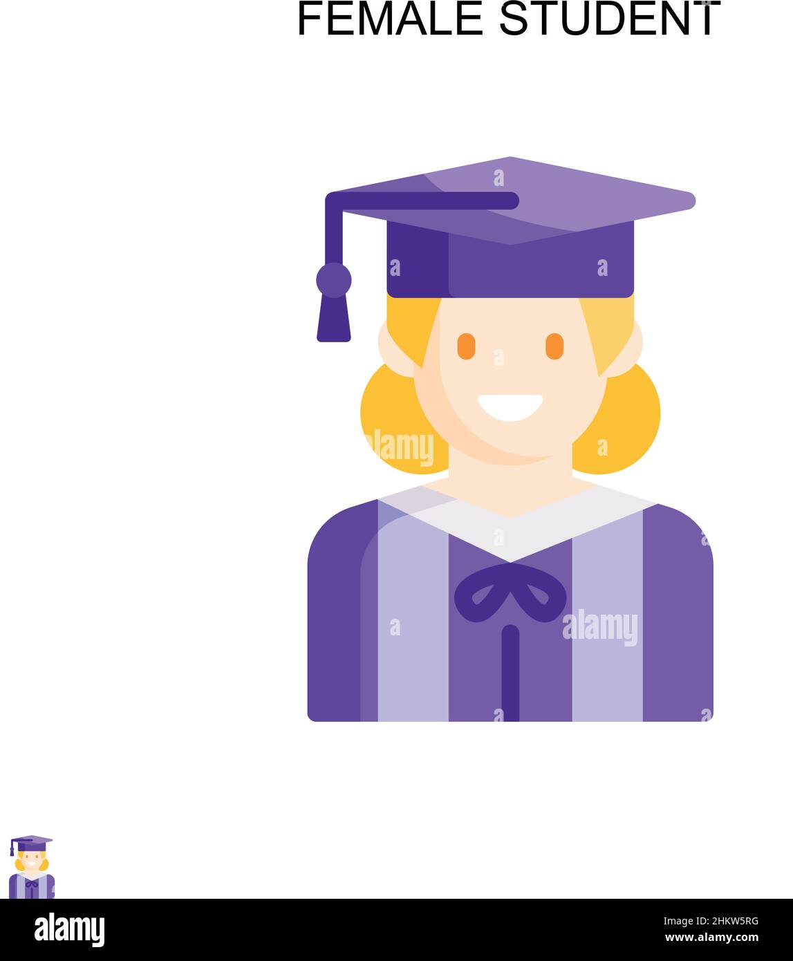 Female student Simple vector icon. Illustration symbol design template ...