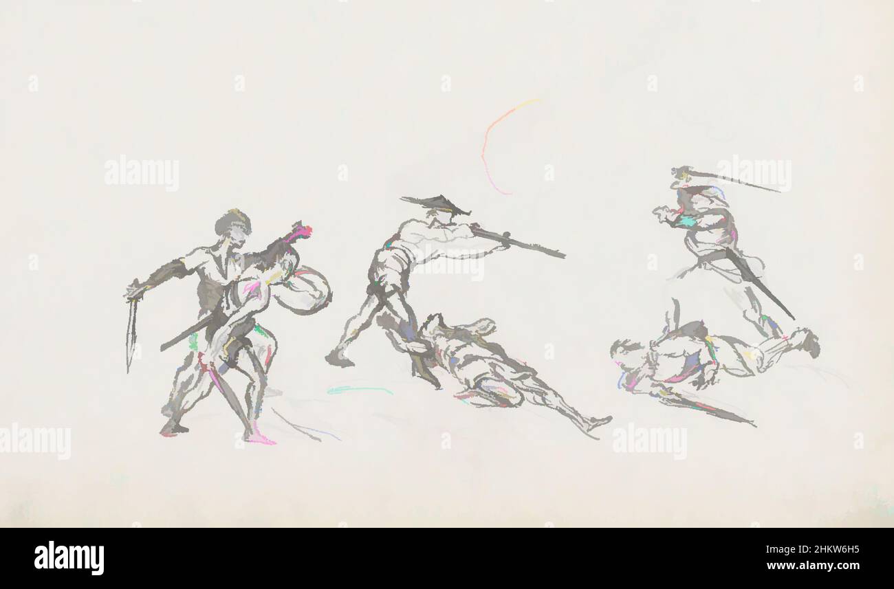 Art inspired by Fighting men with shields, swords and rifles, Classic ...