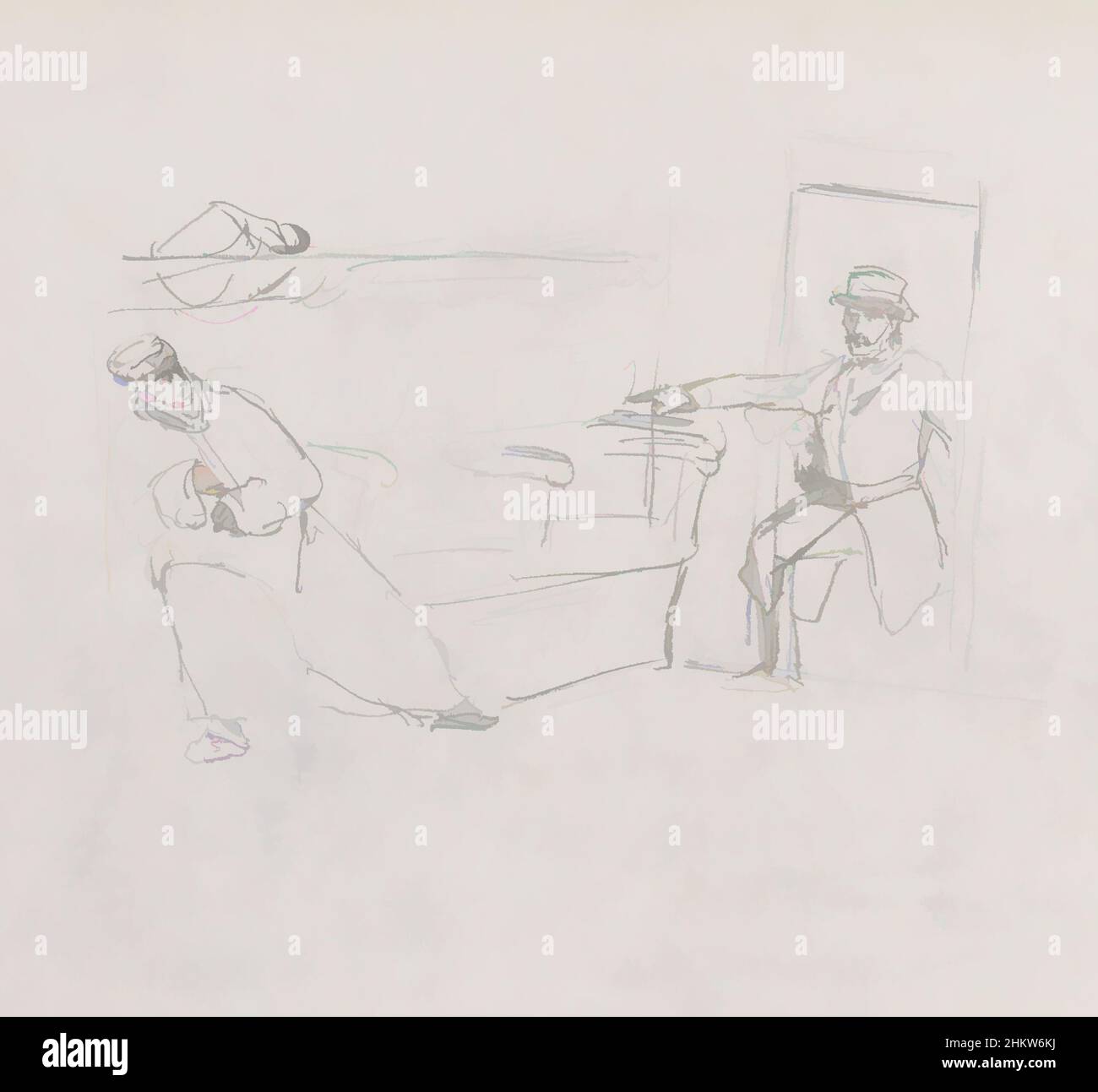 Art inspired by Two men in a train compartment, Classic works ...