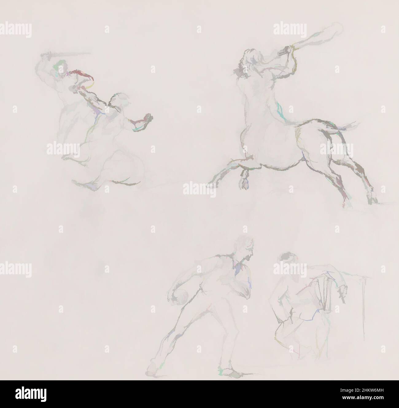 Art inspired by Men and fighting centaurs, Classic works modernized by ...