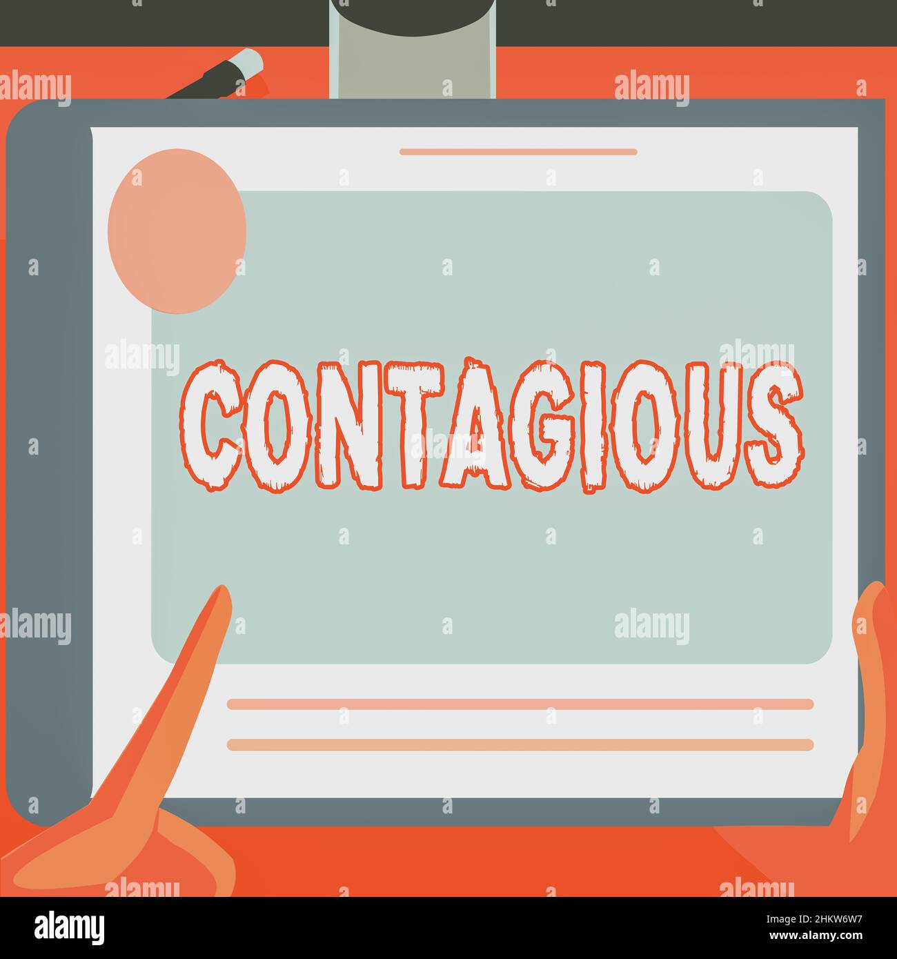 Hand writing sign Contagious. Internet Concept transmissible by direct ...