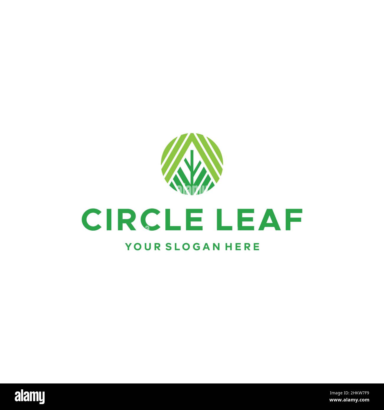 flat CIRCLE LEAF geometric plants logo design Stock Vector Image & Art ...