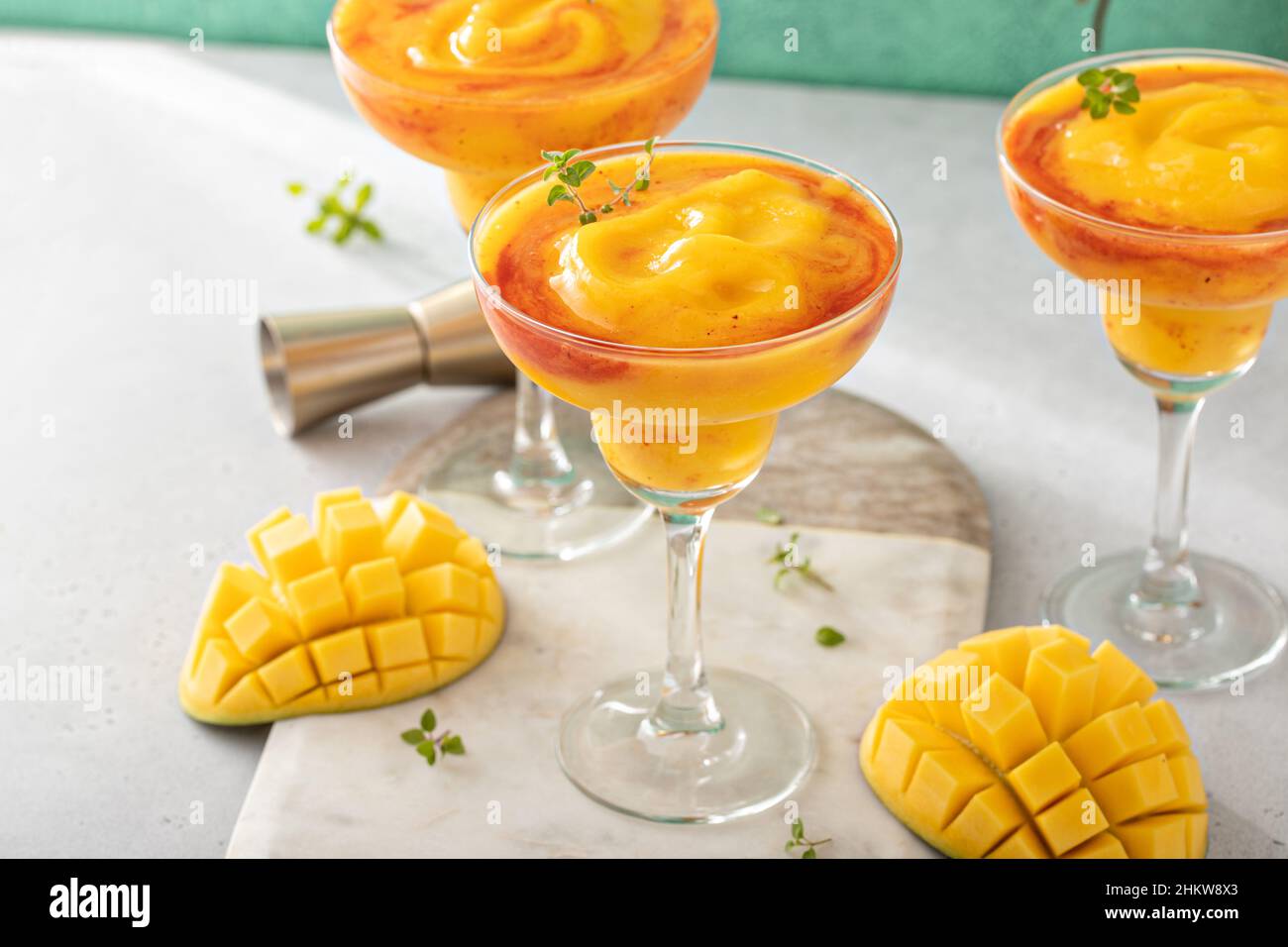 Mangonada margarita coctail, frozen mango margarita with chamoy Stock ...