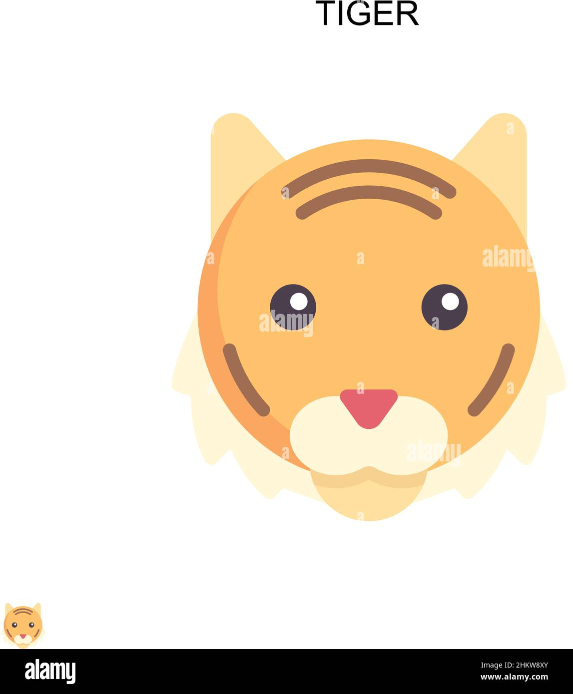 Tiger Simple vector icon. Illustration symbol design template for web ...