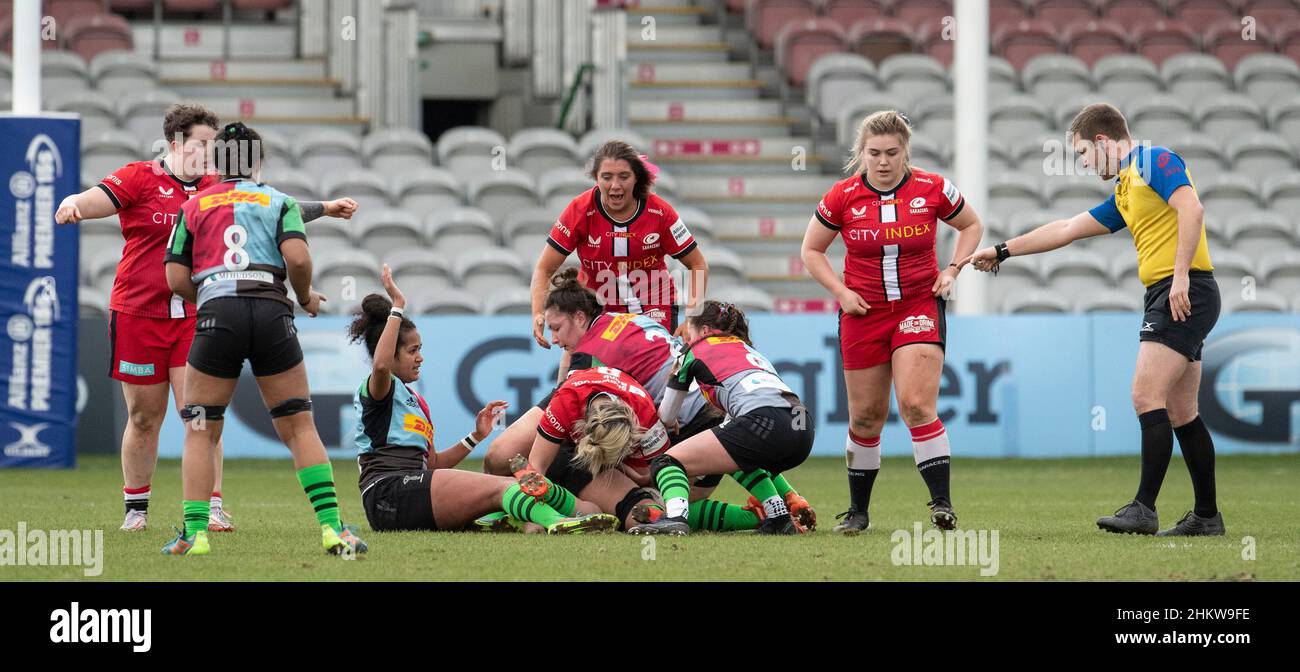 TWICKENHAM - ENGLAND 5 FEB 22: Lagi Tuima of Harlequins in action ...