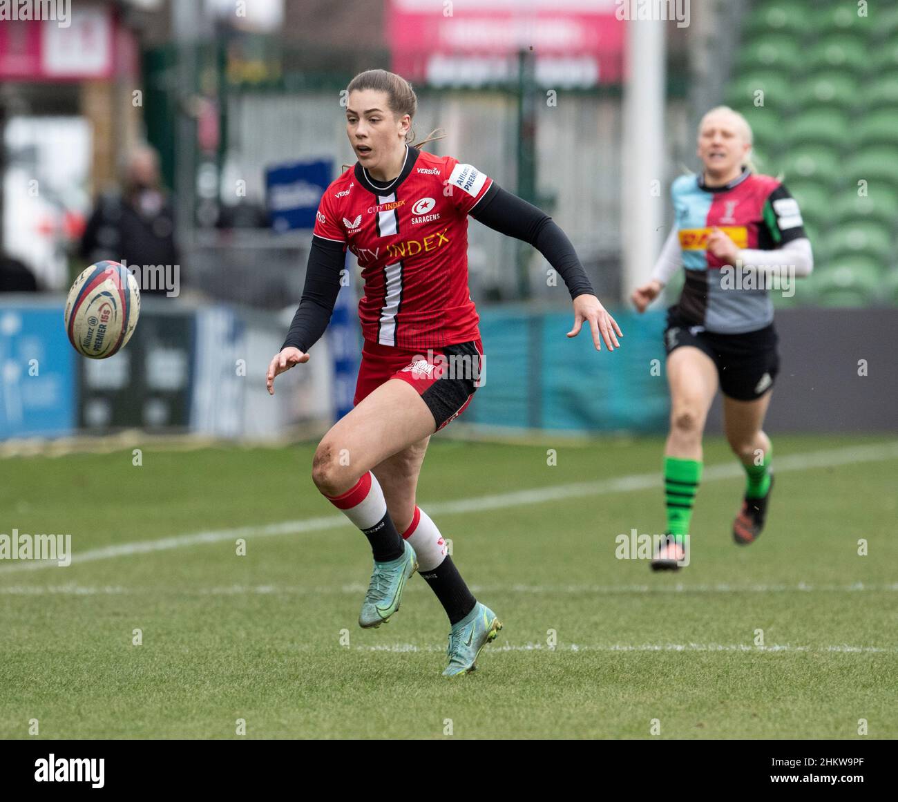 TWICKENHAM - ENGLAND 5 FEB 22: Holly Aitchison of Saracen’s in action ...