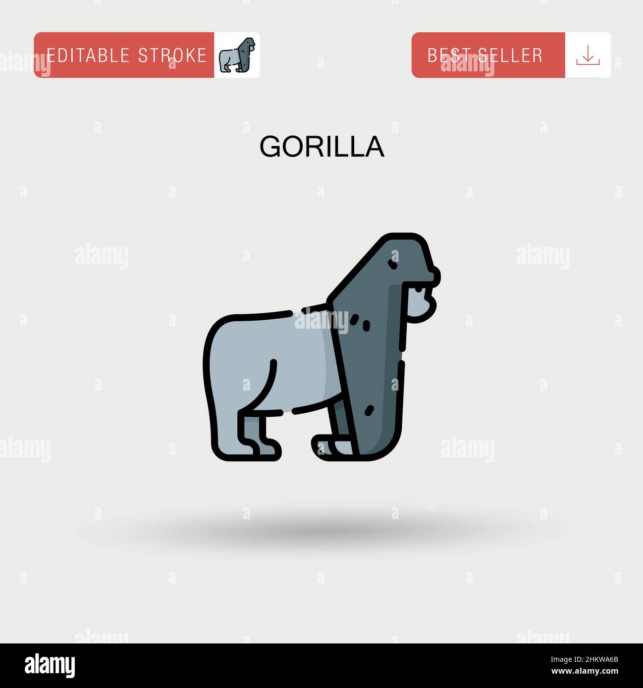 Gorilla Simple vector icon Stock Vector Image & Art - Alamy