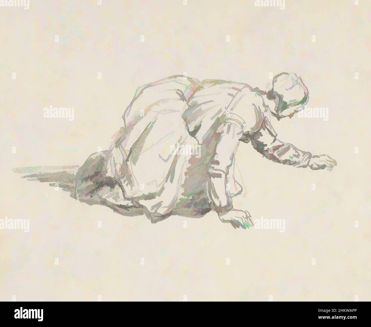 Woman Kneeling Drawing