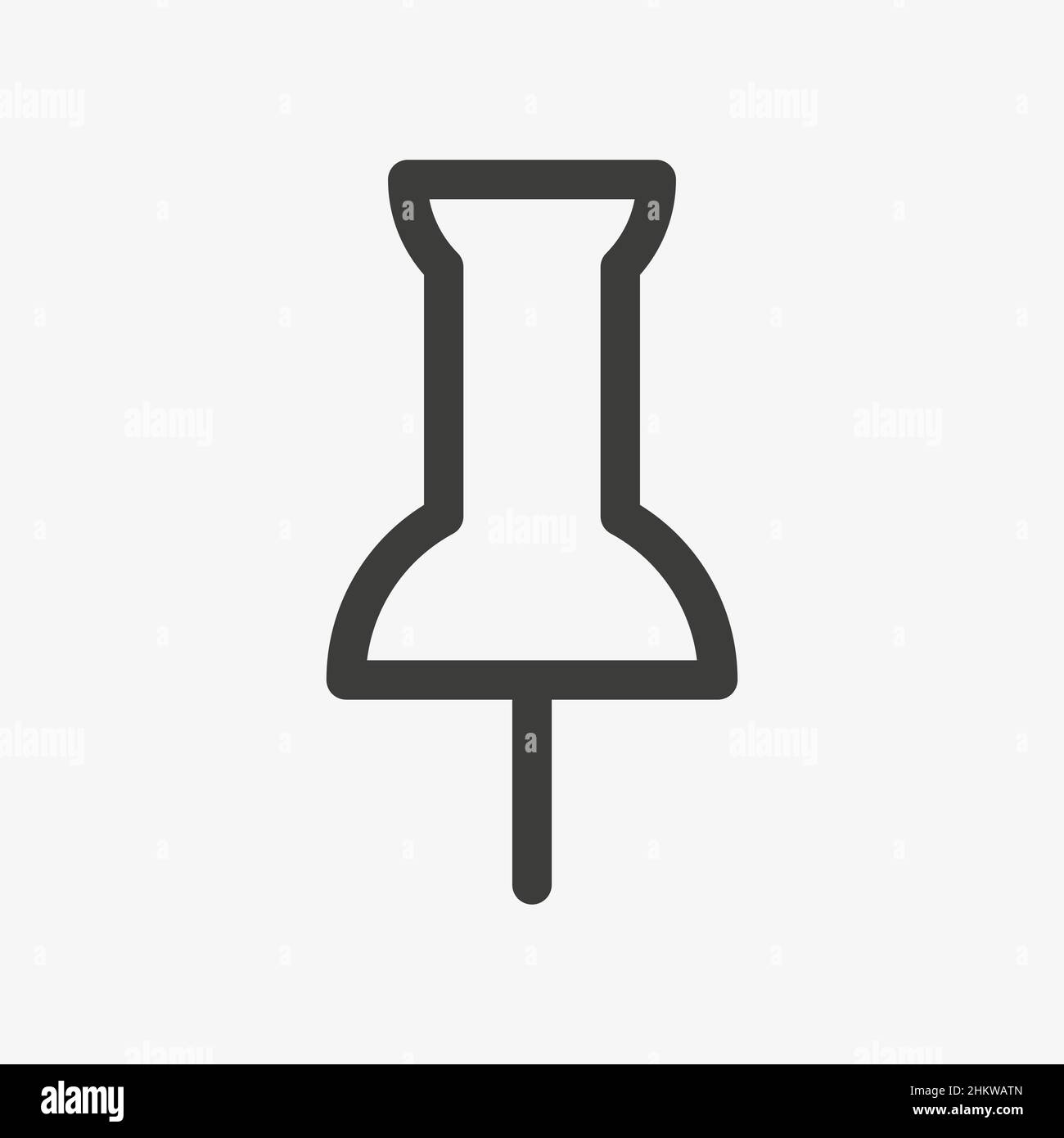 Push pin vector outline icon on white background Stock Vector Image ...