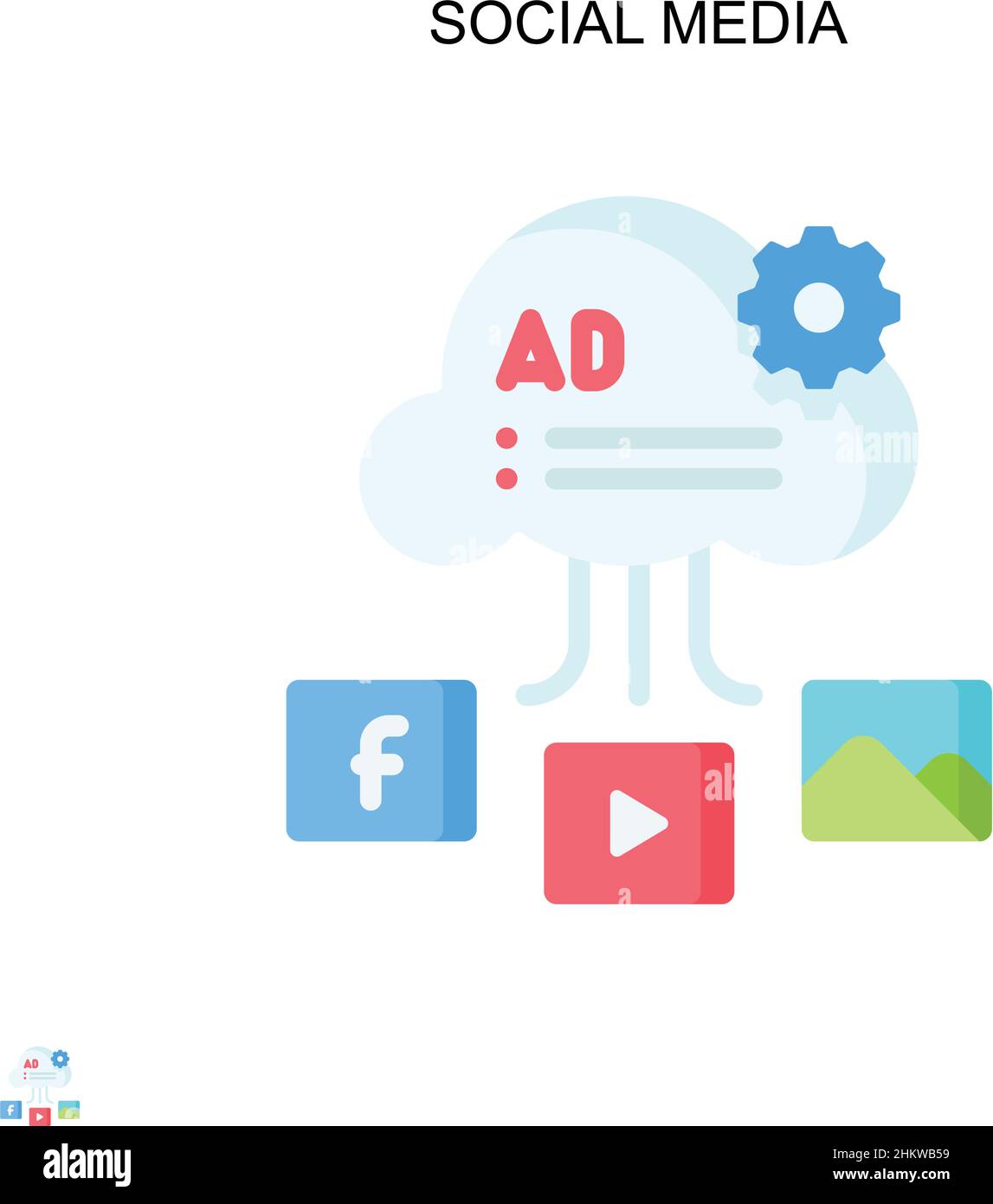 Social media Simple vector icon. Illustration symbol design template ...