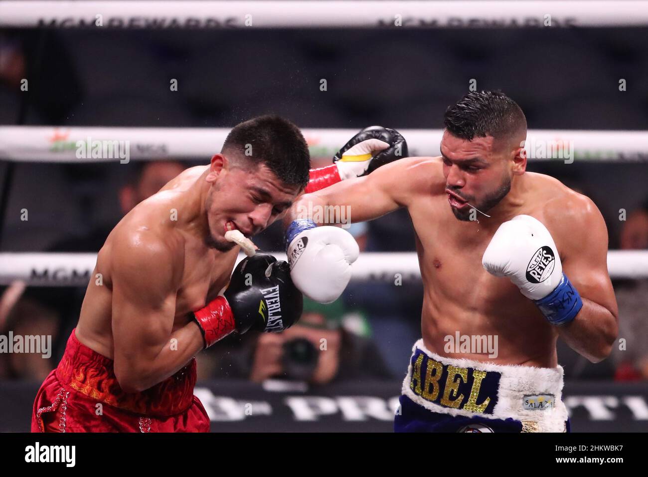 Las Vegas, Nevada, USA. 5th Feb, 2022. LAS VEGAS, NV - FEBRUARY 5: (R-L ...