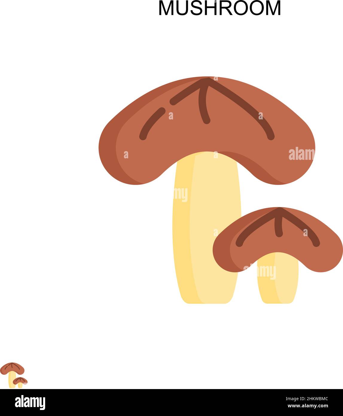 Mushroom Simple vector icon. Illustration symbol design template for ...