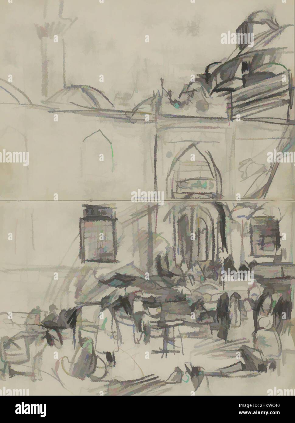 Art inspired by a place where trade is conducted. In the foreground ...