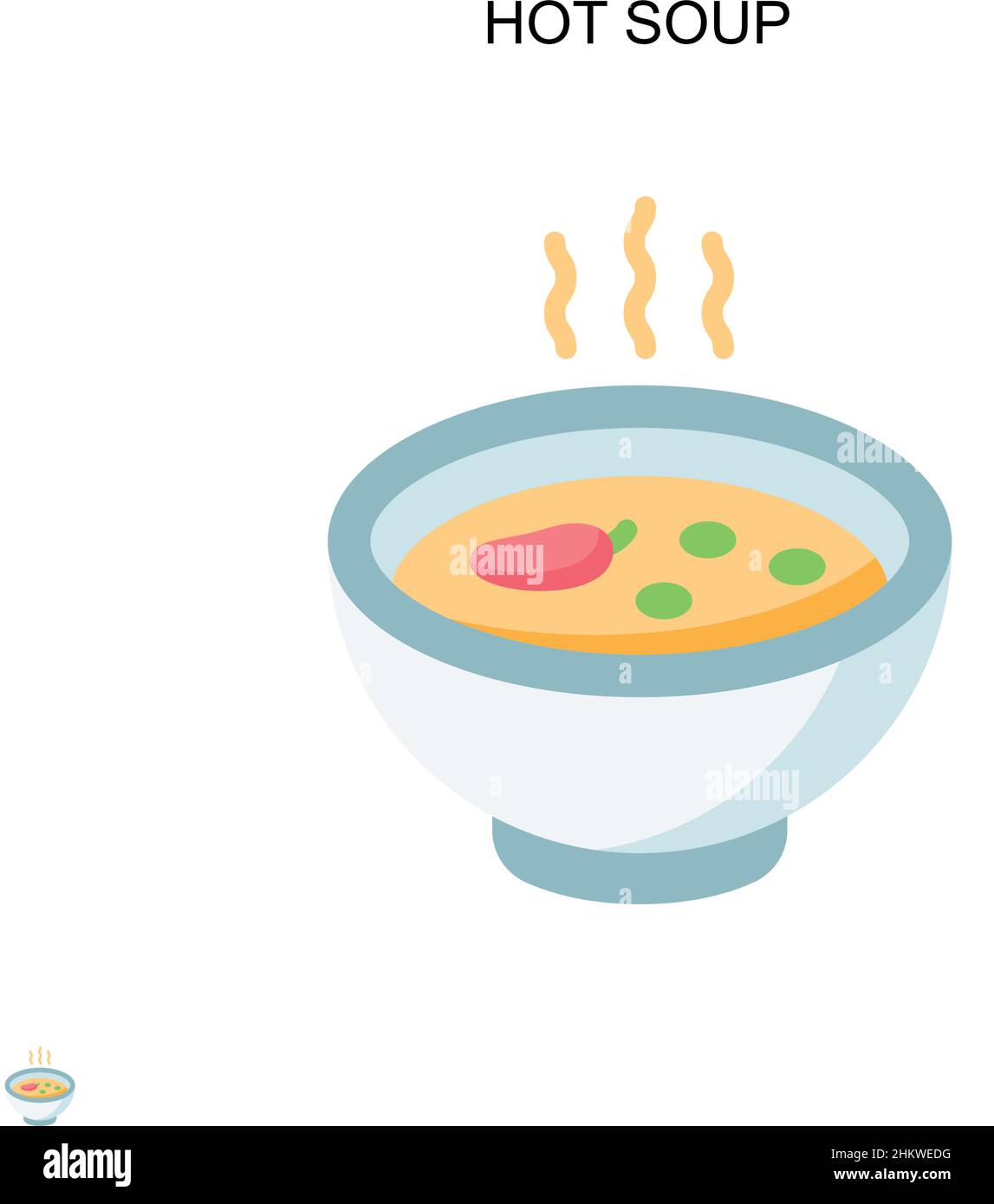 Hot soup Simple vector icon. Illustration symbol design template for ...