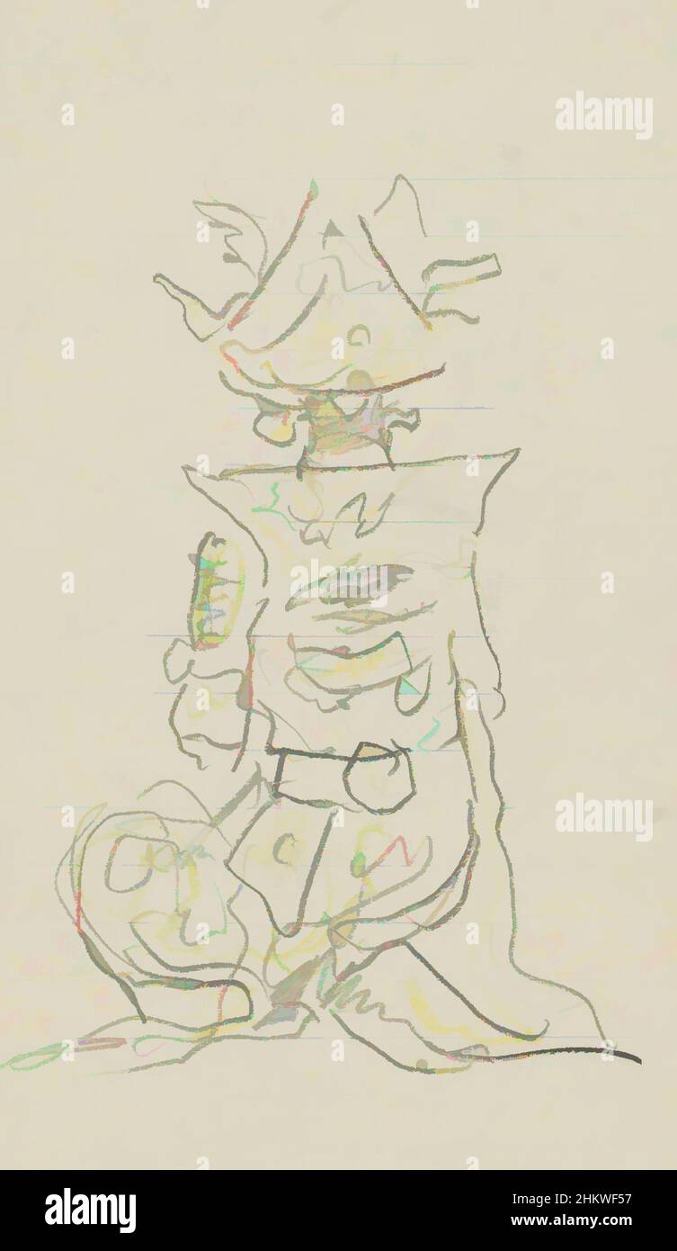 Art inspired by Crouched figure in traditional costume, seen from ...