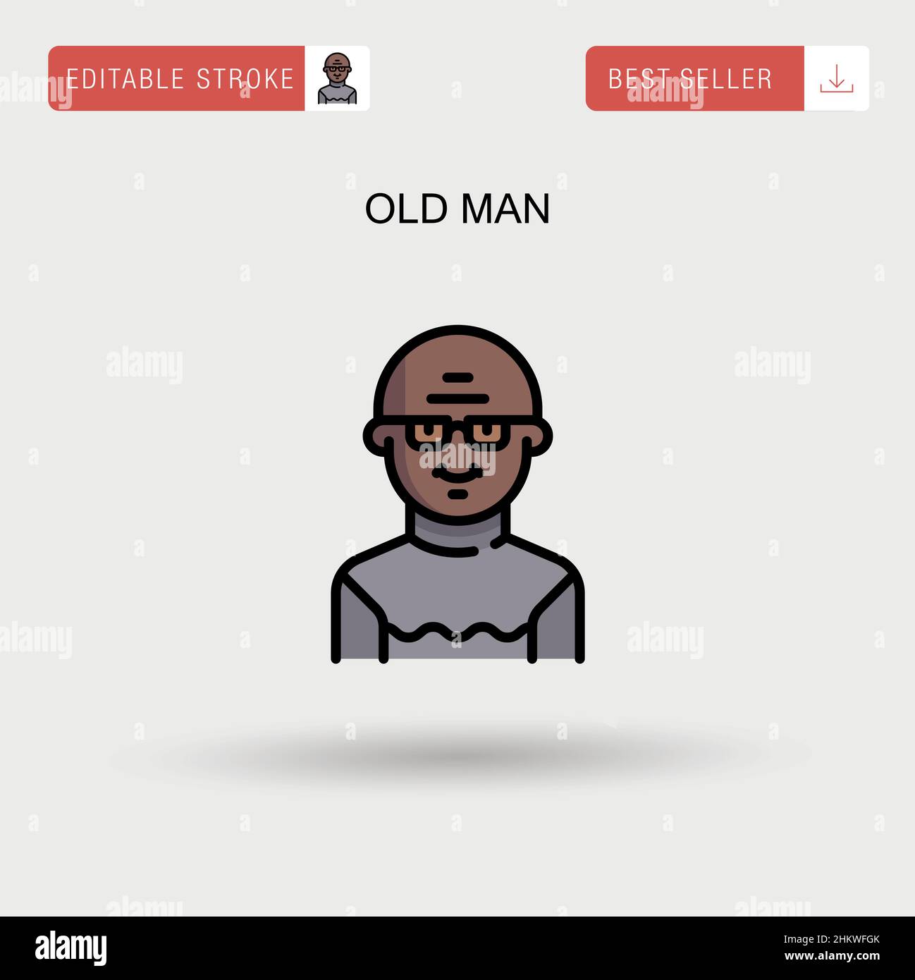 Smiling old man grey Stock Vector Images - Alamy