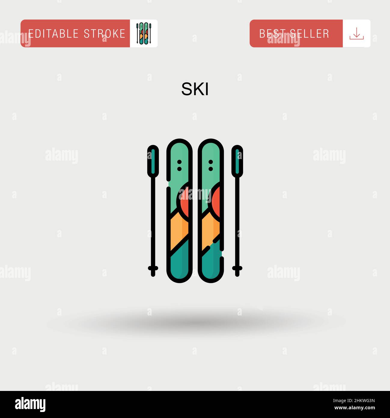 Ski Simple vector icon Stock Vector Image & Art - Alamy
