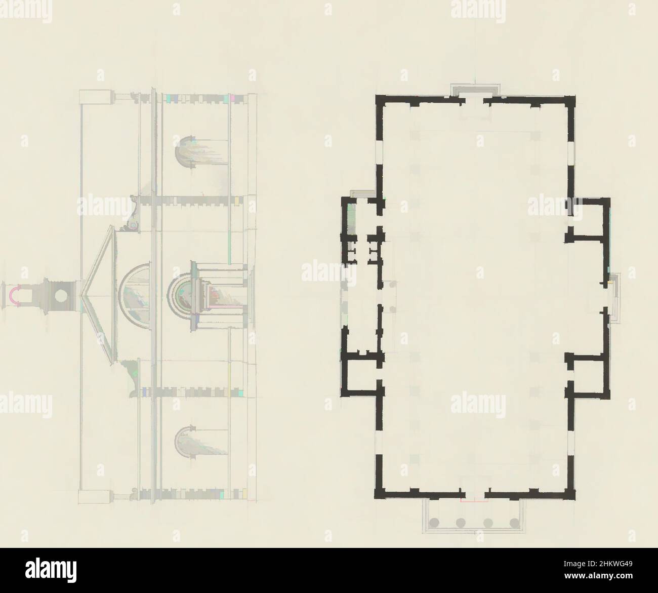 Art inspired by Map and facade of a building, Classic works modernized ...
