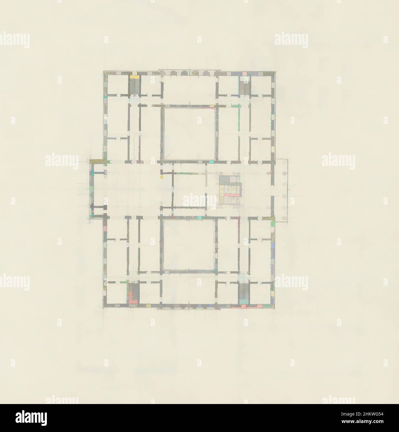 Art inspired by Map of a building, Classic works modernized by Artotop ...