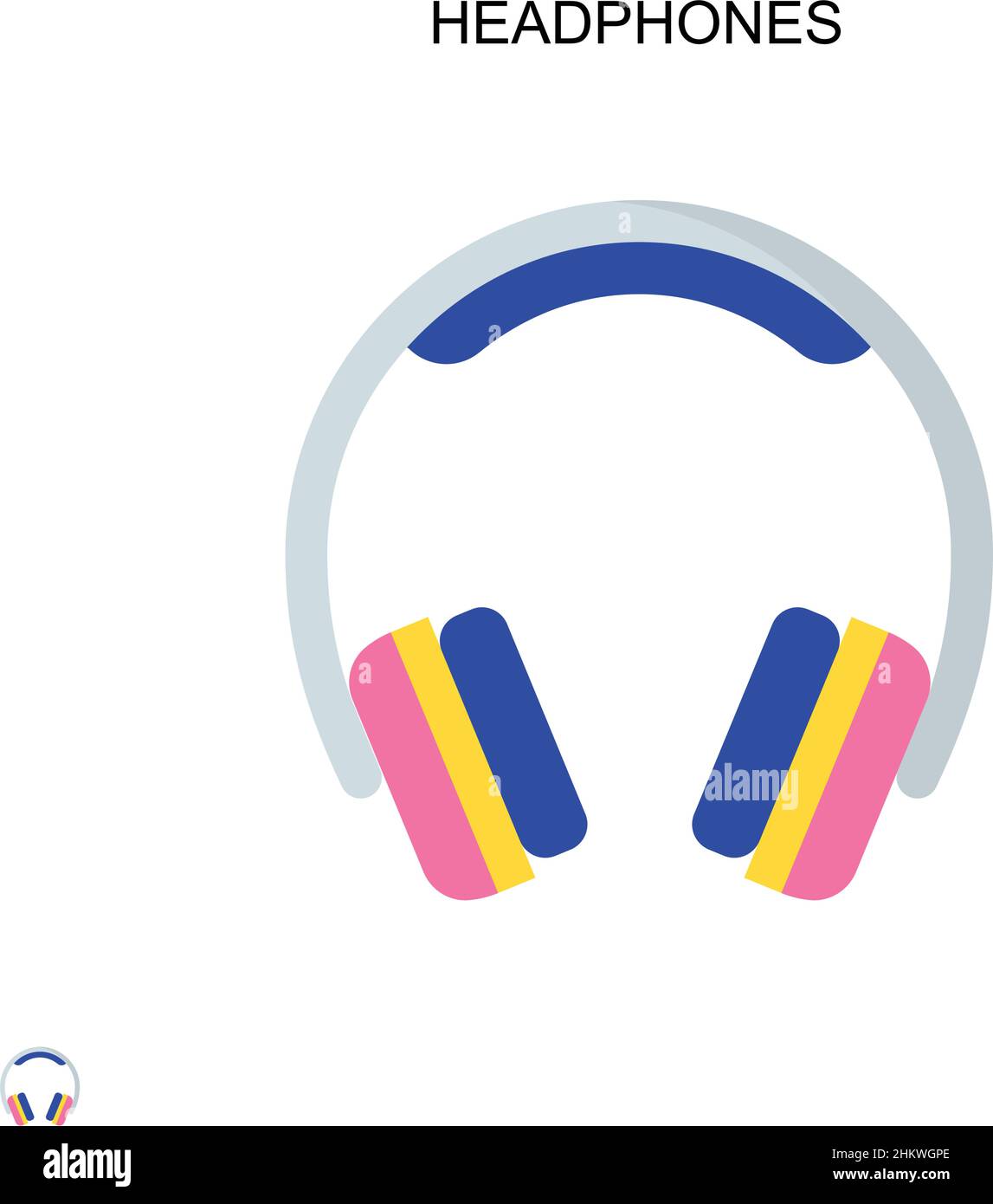 Headphones Simple vector icon. Illustration symbol design template for ...