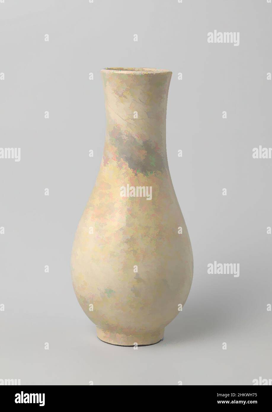 Art inspired by Pear-shaped vase with a crackled cream-colored glaze ...